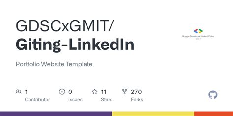 GitHub GDSCxGMIT Giting LinkedIn Portfolio Website Template