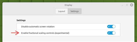 enable fractional scaling in linux mint cinnamon