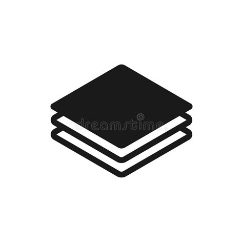 Layer Icon Vector Logo Stack Paper Symbol Flat Line Technology Stock Vector Illustration Of
