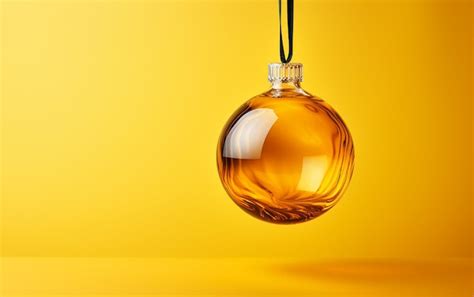 Premium Ai Image Glass Ornament On The Backdrop Of Yellow