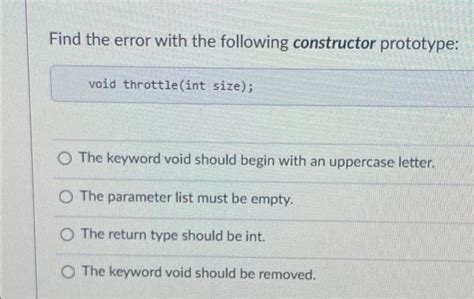 Solved Find The Error With The Following Constructor Chegg