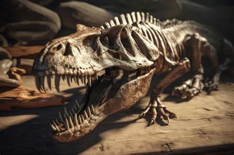 Premium Photo Dinosaur Fossil Tyrannosaurus Rex Found By