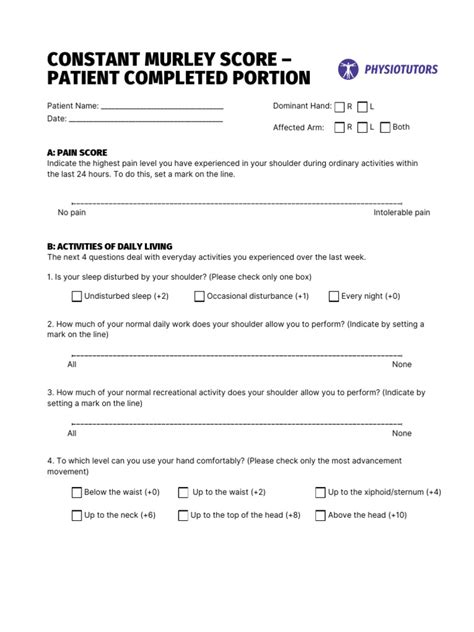 Constant Murley Score Pdf Anatomical Terms Of Motion