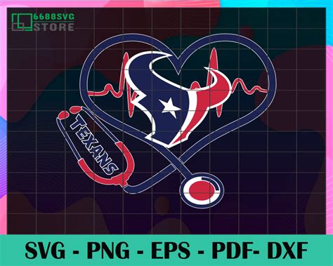 Houston Texans Heart Stethoscope Svg Texans Nurse Svg Nurse Svg Tex