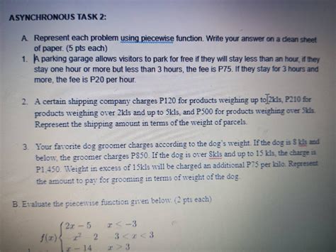 solved asynchronous task 2 a represent each problem using