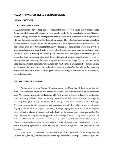 Paper On Image Enhancement Pdf Digital Signal Processing Multidimensional Signal Processing