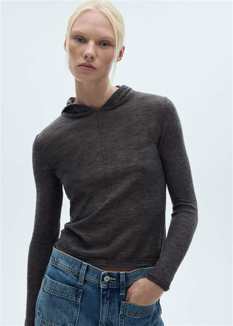 Hooded Knit Sweater Women Mango United Kingdom