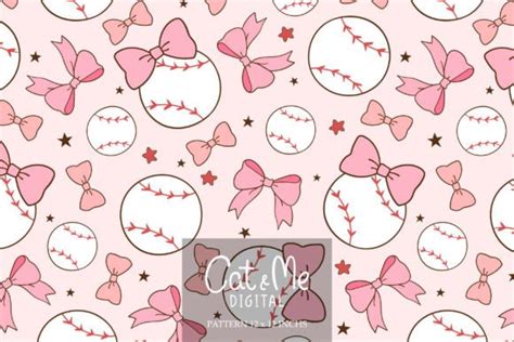 Coquette Girly Baseball Pattern Graphic By CatAndMe Creative Fabrica