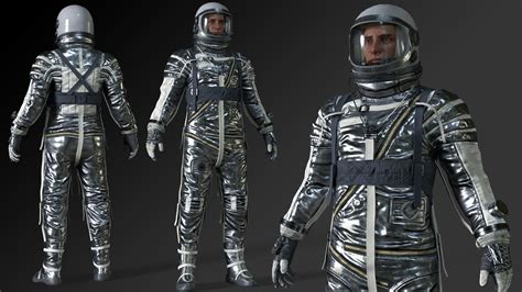 3d model cs04 space suit lite version vr ar low poly rigged
