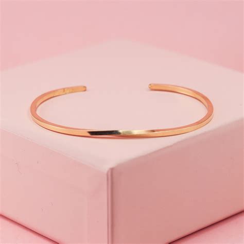 10k Solid Gold Cuff Bracelet Minimalist Cuff 10k Solid Gold Bangle