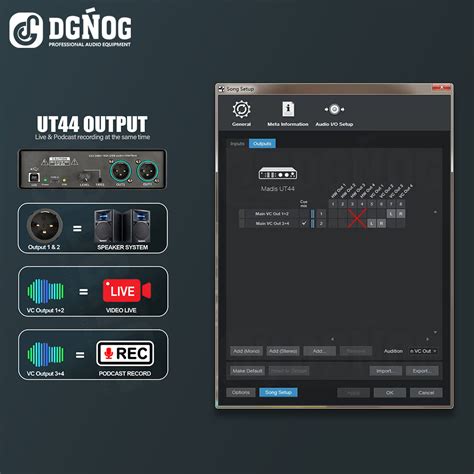 Dgnog Ut44 Sound Card Usb Audio Interface With Asio Driver 6 Input 6 O