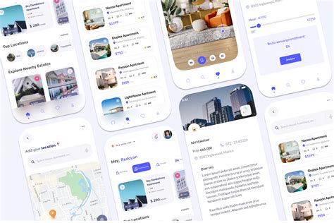 Real Estate Mobile App Ui Kits Graphic By Rifatrif195 · Creative Fabrica