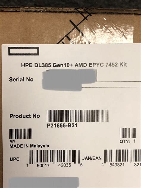Hpe P21655 B21 Dl385 Gen10 Plus Amd Epyc 7452 32 Core 2 35ghz Cpu Kit
