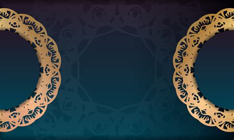 로고 디자인용 인도 골드 장식이 있는 블루 그라데이션 배너 0명에 대한 스톡 벡터 아트 및 기타 이미지 0명 곡선
