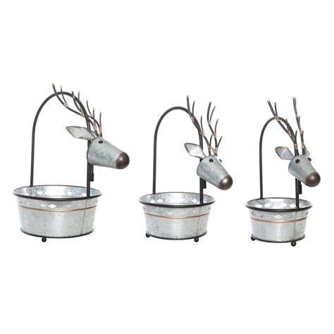 Metal Reindeer Nesting Buckets S 3 Ivystone