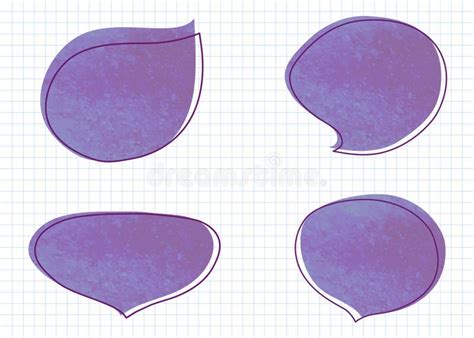 Gray Blue Color Artwork Speech Bubbles Set Vector Stock Vector