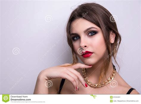 Fashionable Portrait Of A Girl Model Fashion Accessories Evening