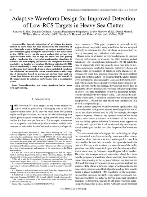 Pdf Adaptive Waveform Design For Improved Detection Of Low Rcs