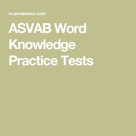 Asvab Word Knowledge Practice Letter Words Unleashed