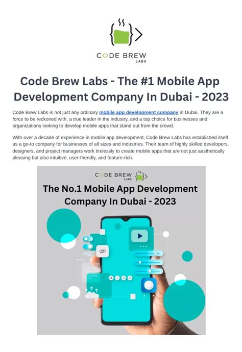 Ppt No1 Mobile App Development Company Dubai Code Brew Labs