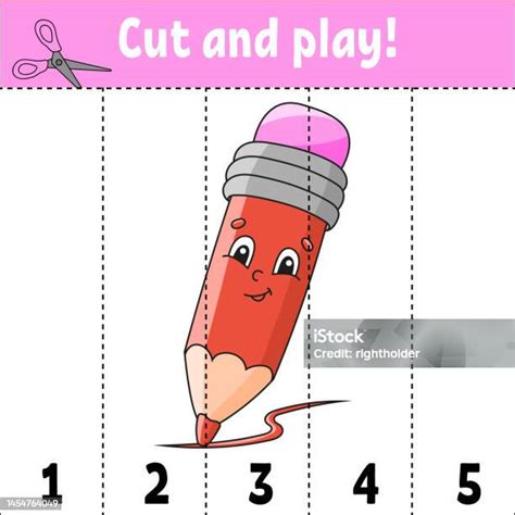 학습 번호 15 잘라서 놀아요 교육 워크시트 아이들을위한 게임 색상 활동 페이지 아이들을위한 퍼즐 유치원 수수께끼 만화 스타일 벡터 그림입니다 0명에 대한 스톡 벡터 아트