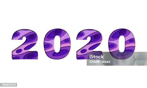 2020 새해 복 설 날 종이 컷 배너입니다 겨울 휴일 요소 계층 디자인 계절 인사말 카드 캘린더 초대장 브로셔 템플릿 12월 31일에 대한 스톡 벡터 아트 및 기타 이미지