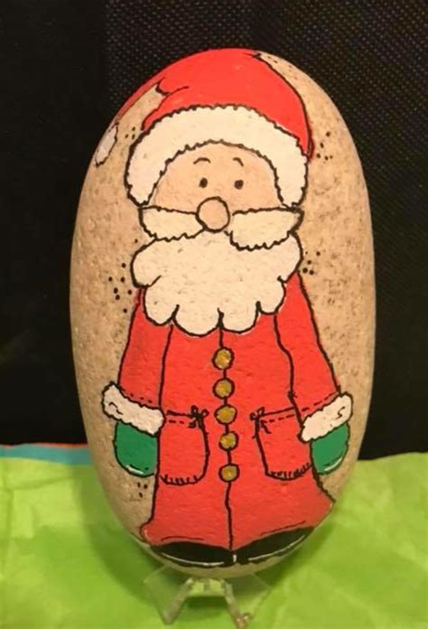 Santa Claus Christmas Painted Rock Natale