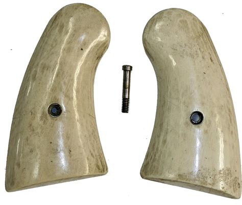 Colt Python Colt Anaconda Real Old Polished Stag Grips Aged Small Panel