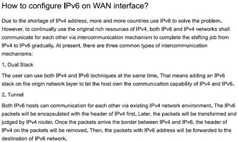 How To Configure IPv6 On WAN Interface DrayTek FAQ