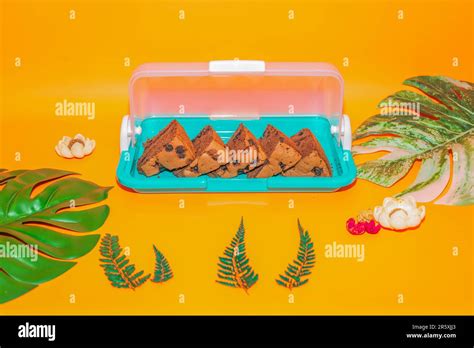 The Rectangular Cake Container With Teal Lid Is The Perfect Storage