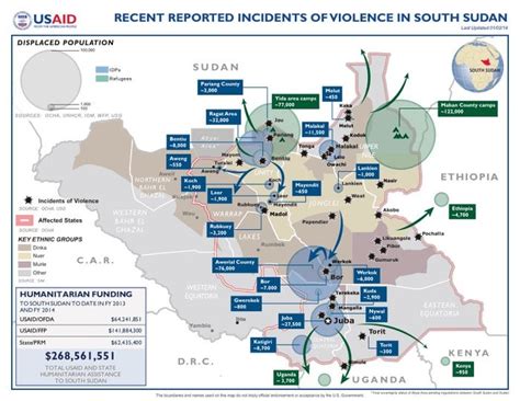 Great Usaid Map Of Displaced People And Locations Of Violence In South