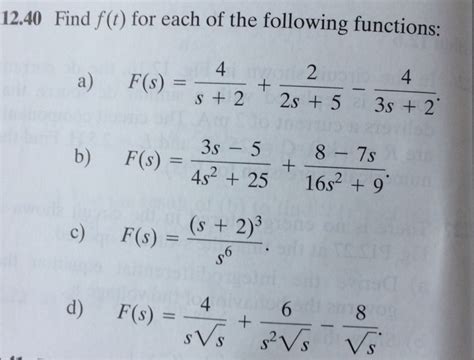 Solved 1240 Find Ft For Each Of The Following Functions