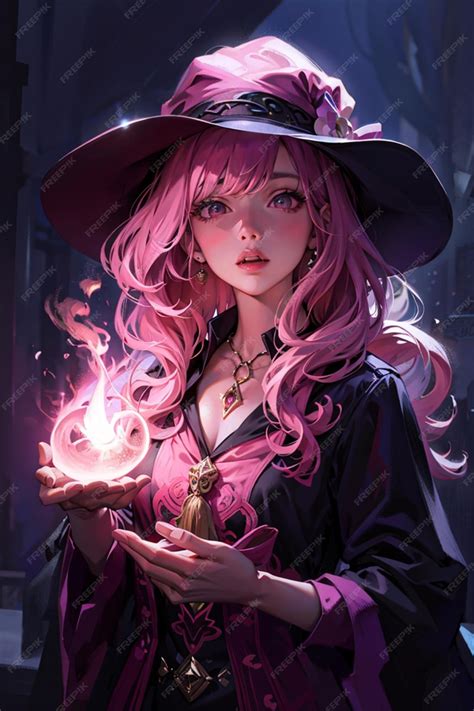 Premium Ai Image Cute Witch Girl In Anime Style