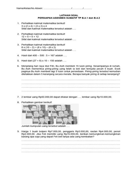 latihan soal persiapan asesmen sumatif tp b 4 1 b 4 2 pdf
