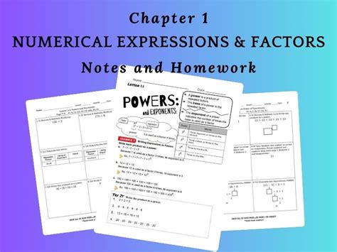 Ch 1 Numerical Expressions And Factors Notes And Homework Teaching