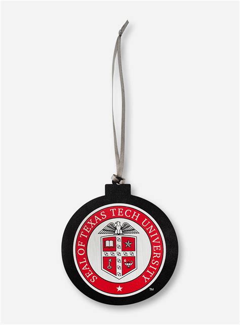 Legacy Texas Tech Red Raiders University Seal Wooden Ornament Red