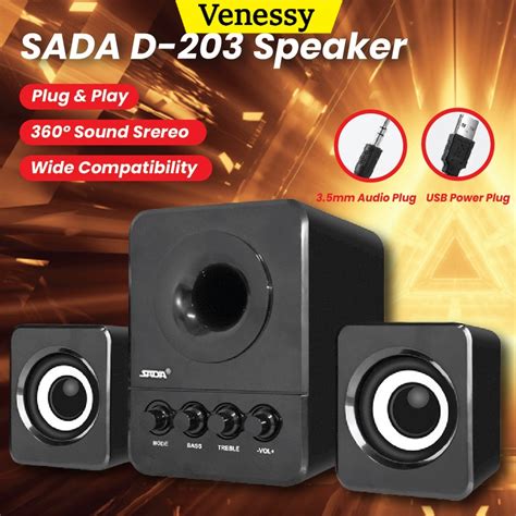 Sada D Wired Mini Usb Super Bass Subwoofer Speaker Channel Computer Speakers With Usb