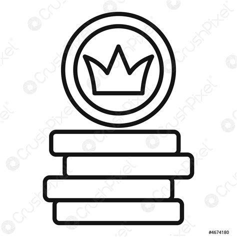 Token Stack Icon Outline Vector Coin Money Stock Vector 4674180