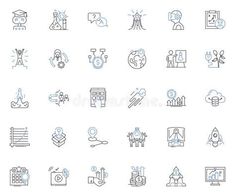 Development Line Icons Collection. Progress, Advancement, Evolution ...