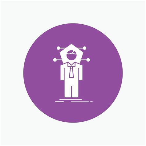 Business Connection Human Network Solution White Glyph Icon In Circle Vector Button