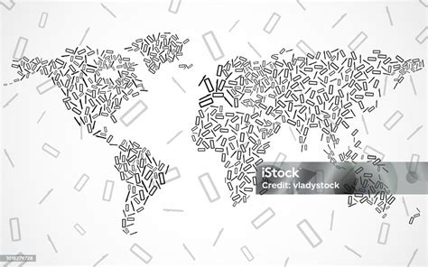 Abstract World Map Of Binary Computer Code Stock Illustration