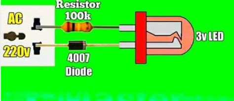 comment allumer une led 3v avec le secteur 220v schémas et montages