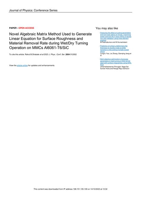 Surface Roughness Turning Equation At Clifton Curran Blog