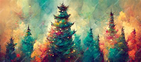 Premium Photo Abstract Fantasy Festive Christmas Tree Background Header Wallpaper Winter