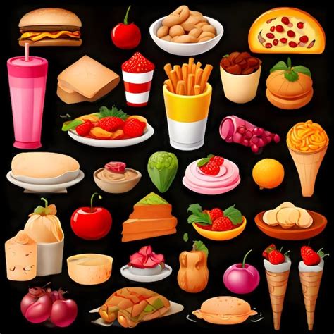 premium photo tasty food elements clipart elevate