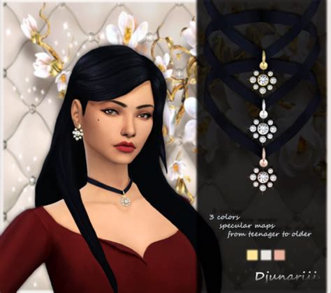 Custom Content For Sims 4 Set Of Jewelry With Large Stones