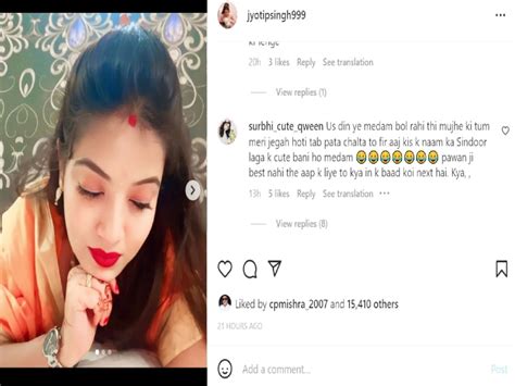 Pawan Singh Wife Jyoti Singh Shared Picture With Vermilion Was Pulled