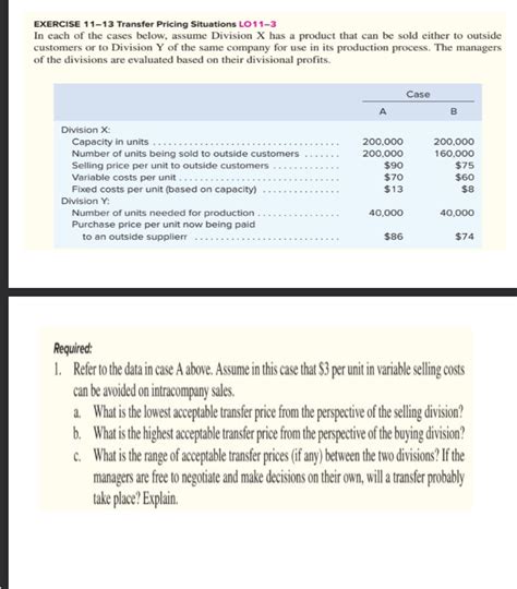 EXERCISE 11 13 Transfer Pricing Situations StudyX