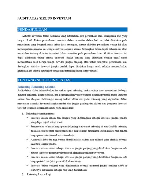 Audit Siklus Investasi Pdf