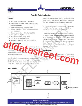 ASM3P2107A Datasheet PDF Alliance Semiconductor Corporation